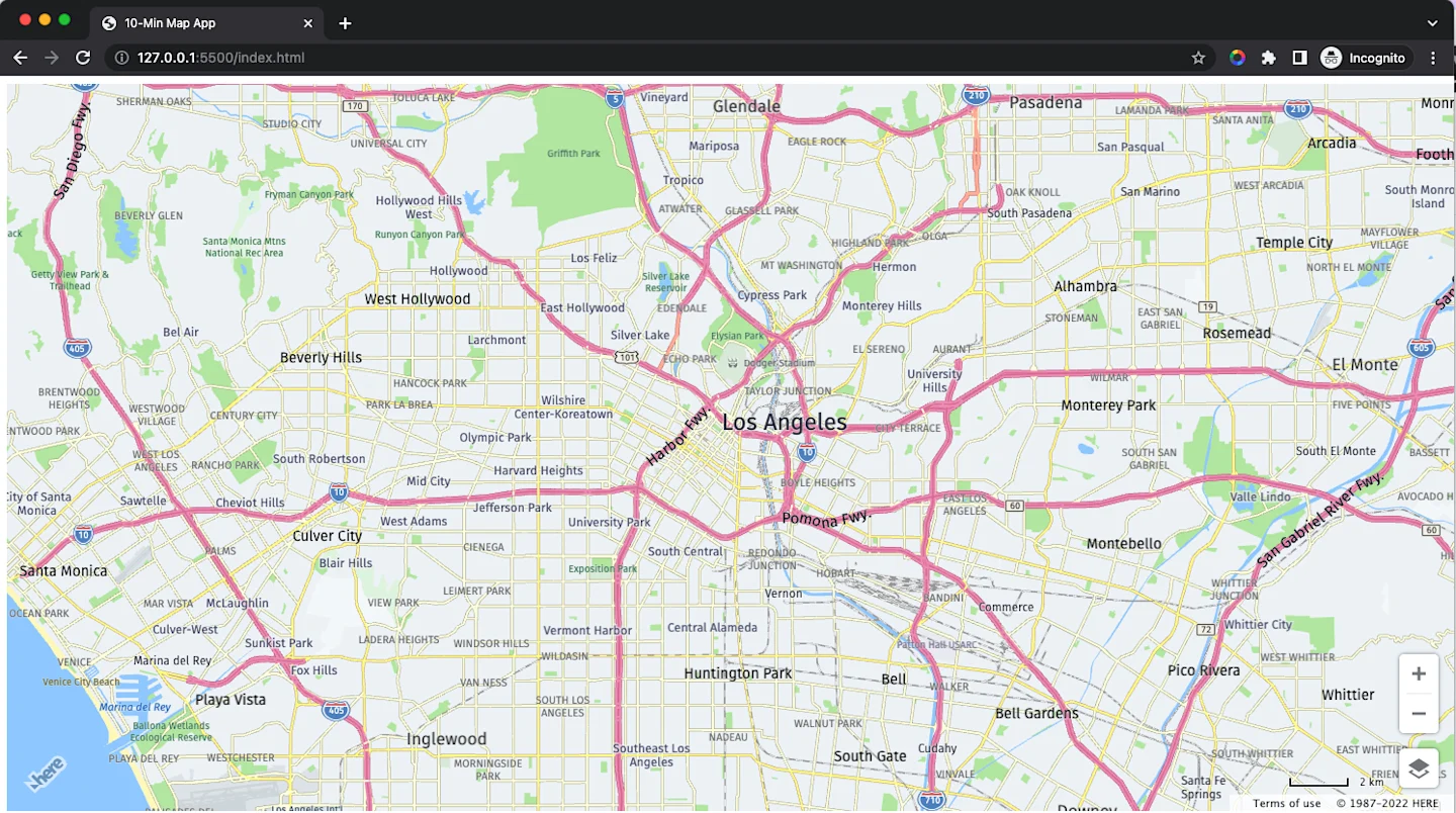 10-minute Web Map Application