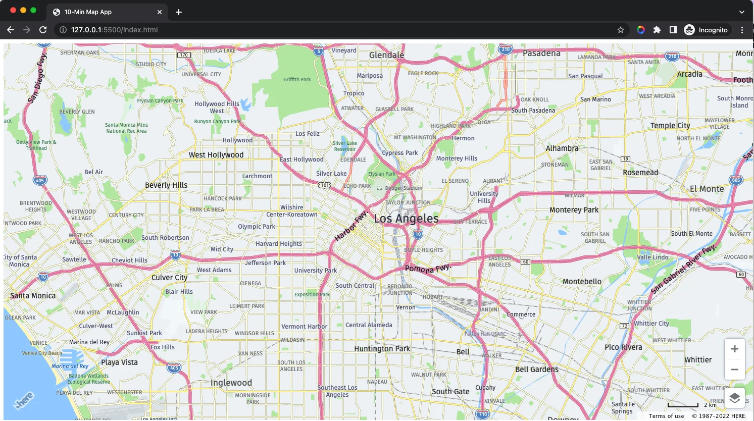 10-minute Web Map Application
