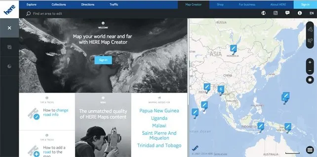 First steps with the HERE Map Creator