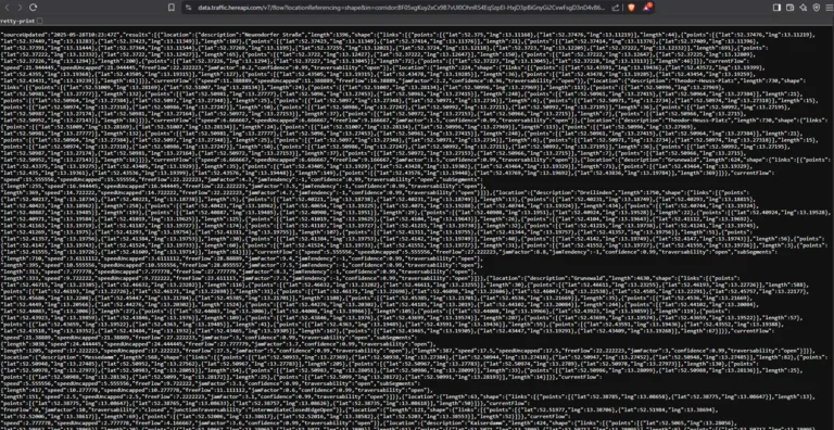 Requesting HERE Traffic with Effective Polyline Corridor