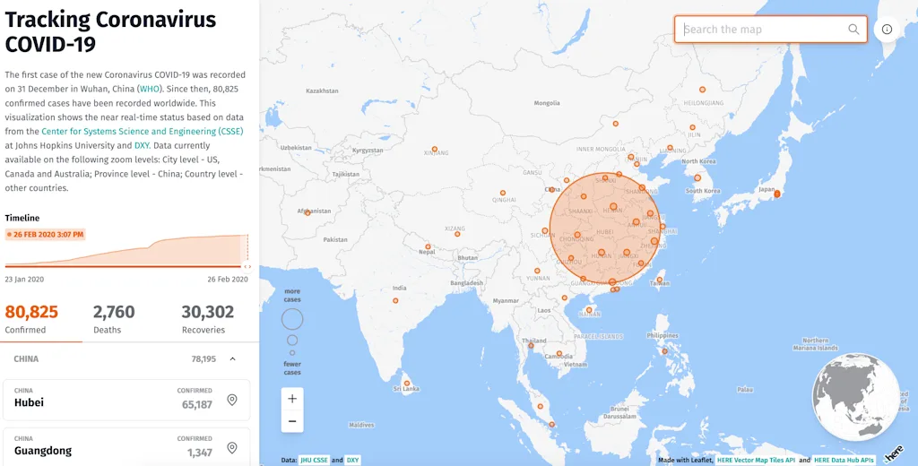 How we built an interactive map displaying the COVID-19 outbreak