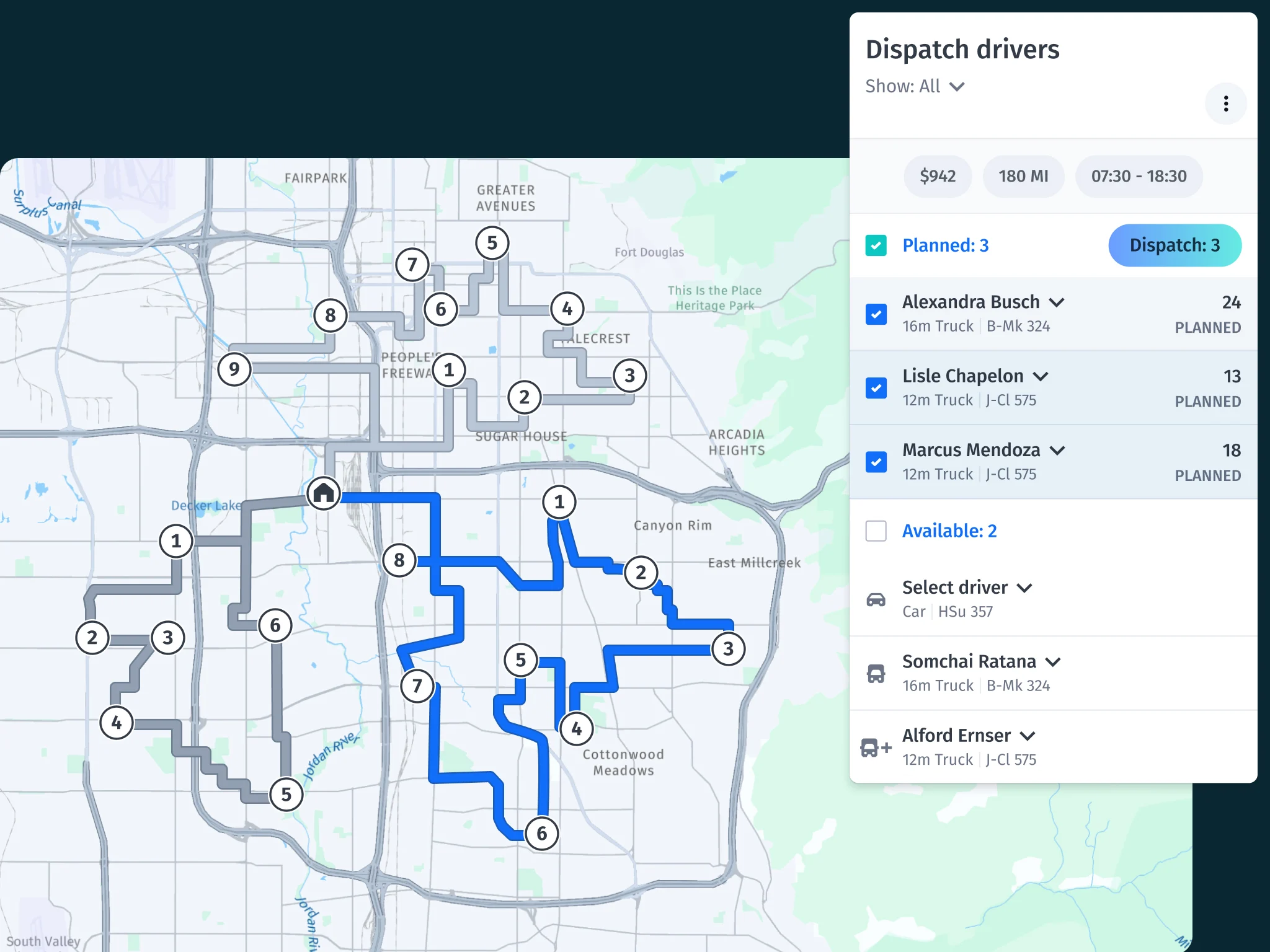 Fleet Routing | Fleet Tour Planning | Solutions | HERE