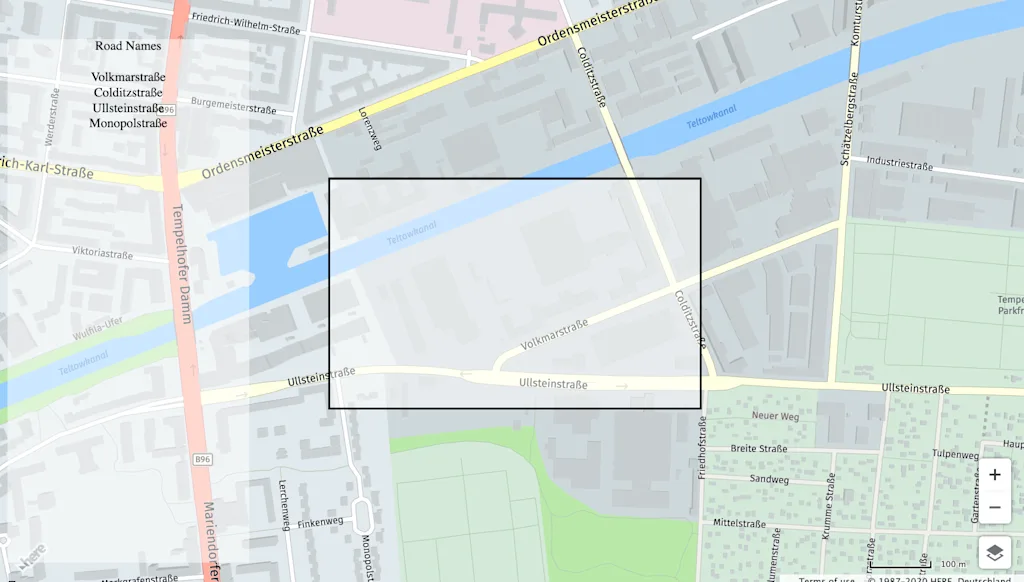Advanced Maps Data Sets: Display Road Names Within a Box