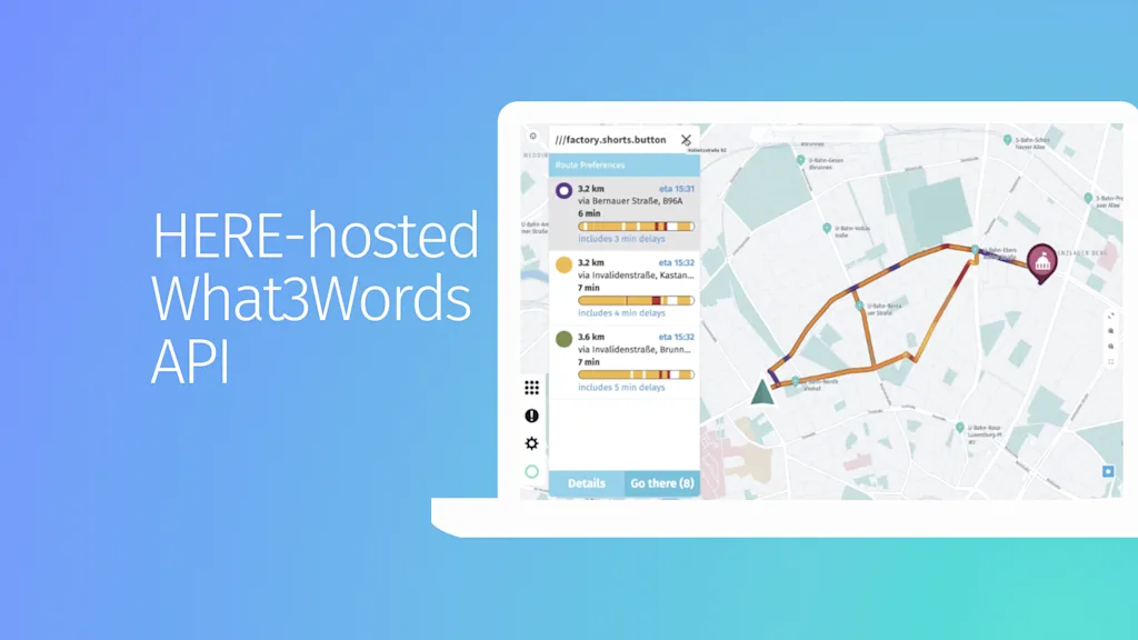 How to use HERE-hosted what3words API