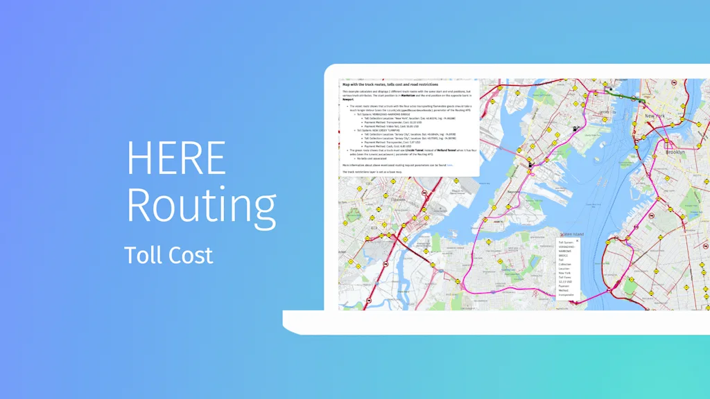 Toll Cost calculation available via HERE Routing v8