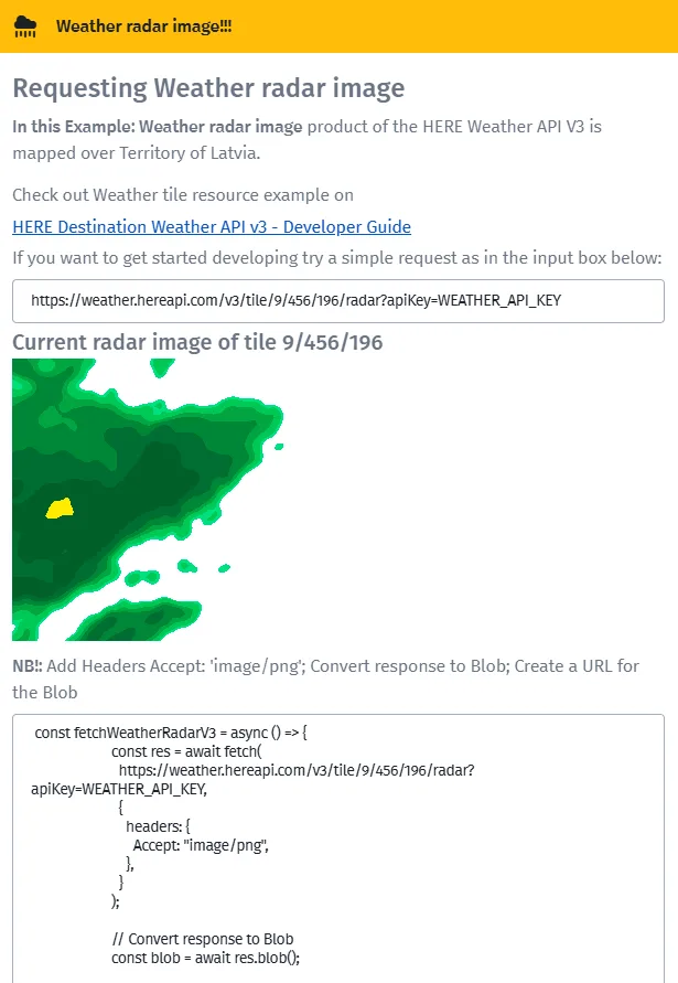 Working with the Premium HERE Weather API V3