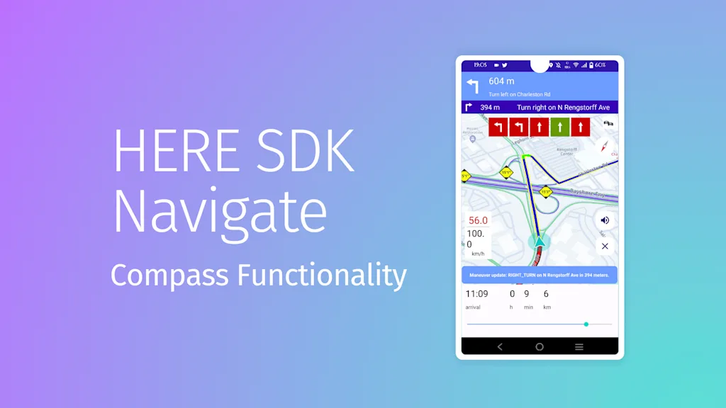 Implementing the compass functionality with HERE SDK Navigate edition