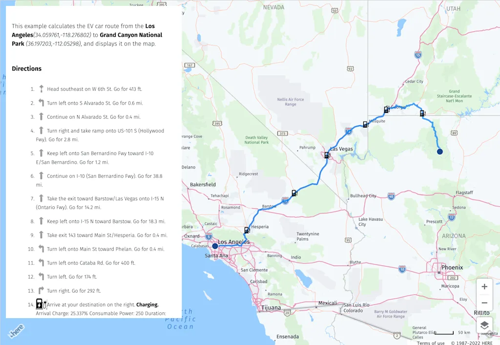 EV Routing sample using HERE Maps API for Javascript - Part 1