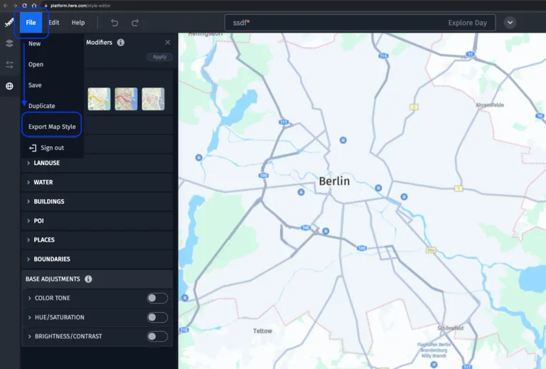 How to create custom map style using HERE Style Editor for Self-Hosted Location Services