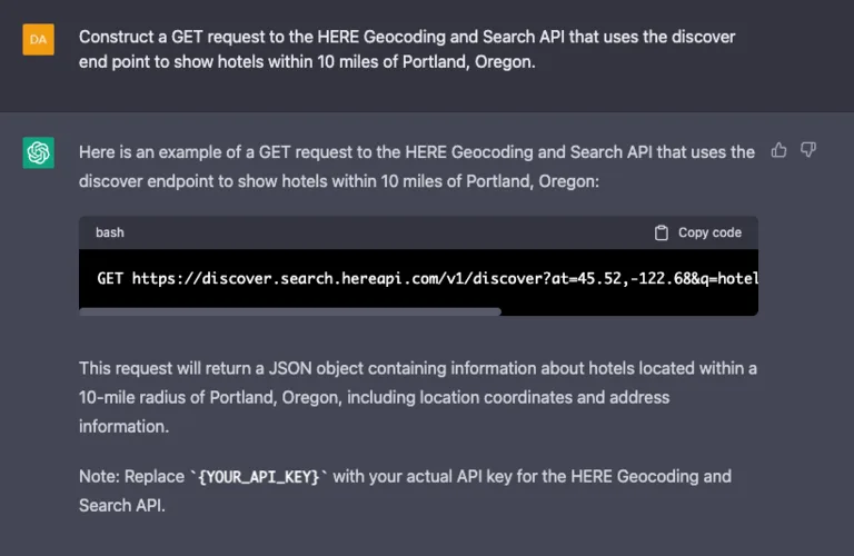 Geocoding & Search API with your guide, ChatGPT...