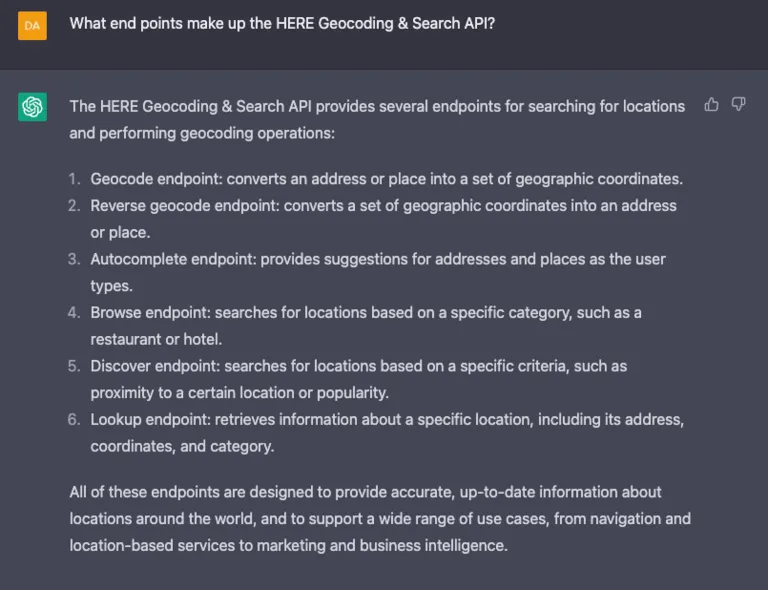 Geocoding & Search API with your guide, ChatGPT...
